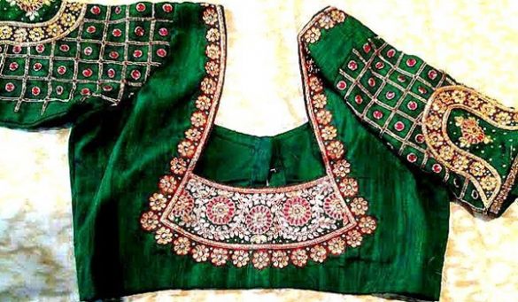 Making It Festive With Blouse Back Neck Designs With Patch Work